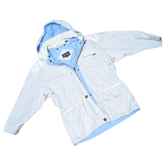 Andy Johns | Jackets & Coats | Vintage Andy Johns White Blue Hooded ...